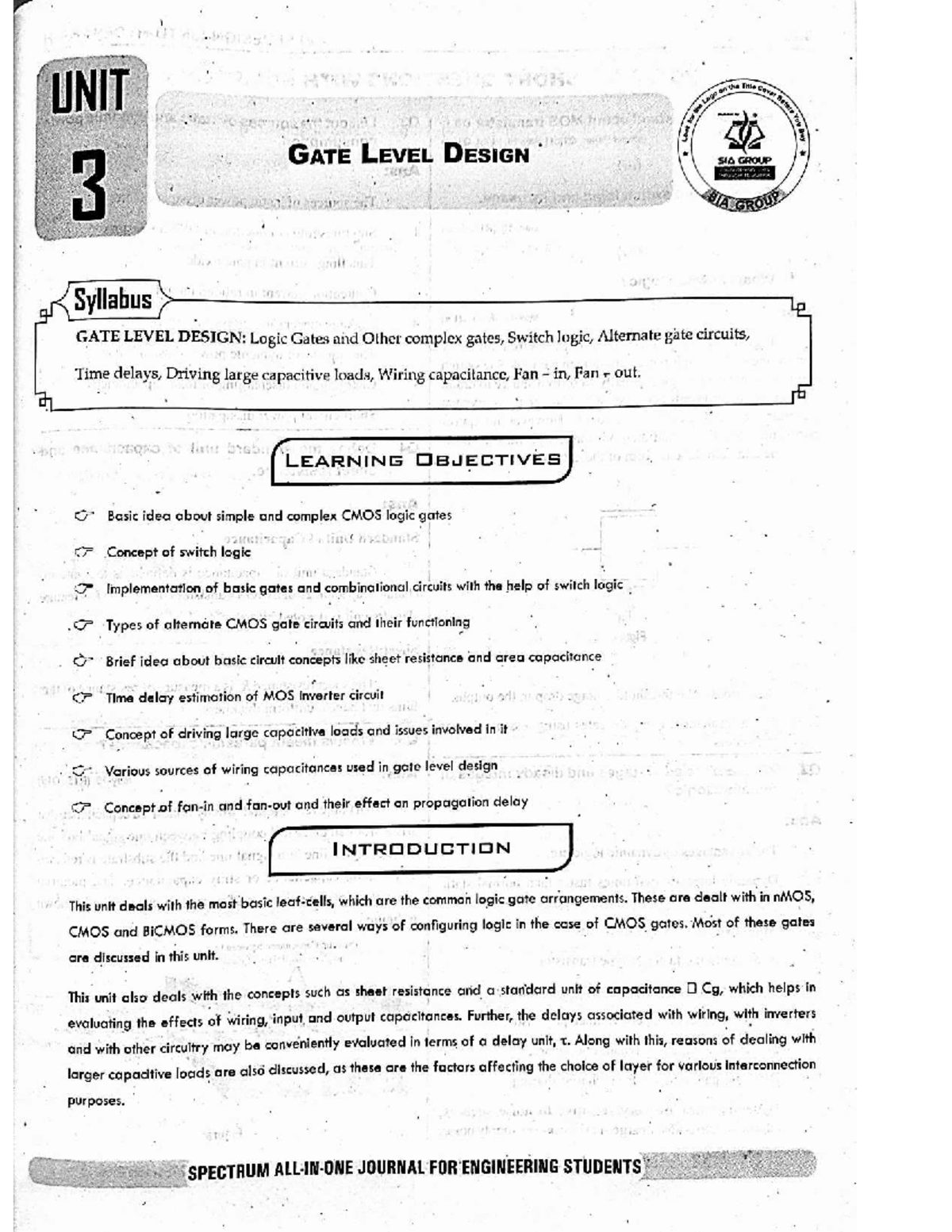 VLSI DESIGN UNIT-3: Gate Level Design Concepts and Techniques - Studocu
