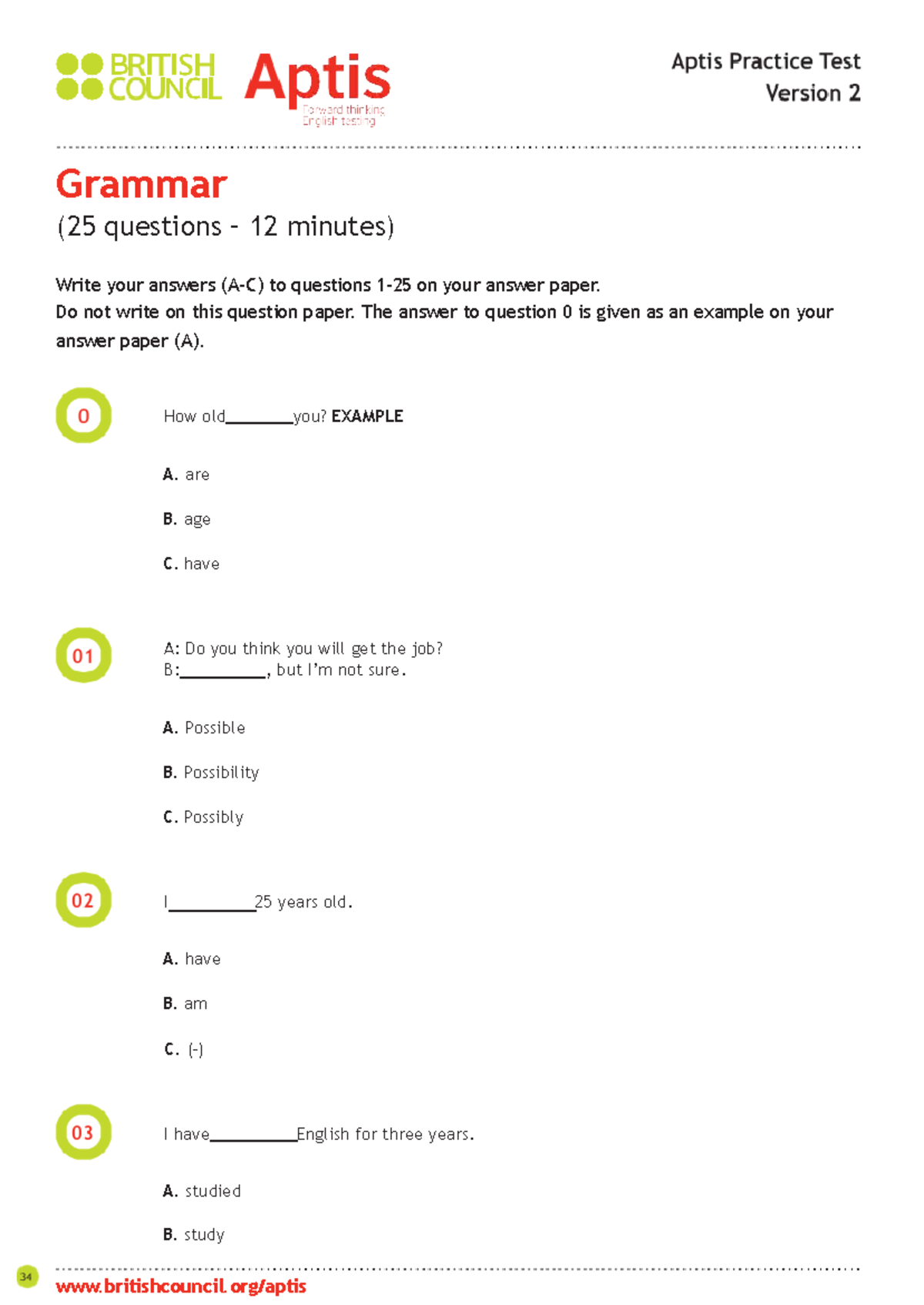 Grammar Quiz (25 Questions, 12 Minutes) - Studocu