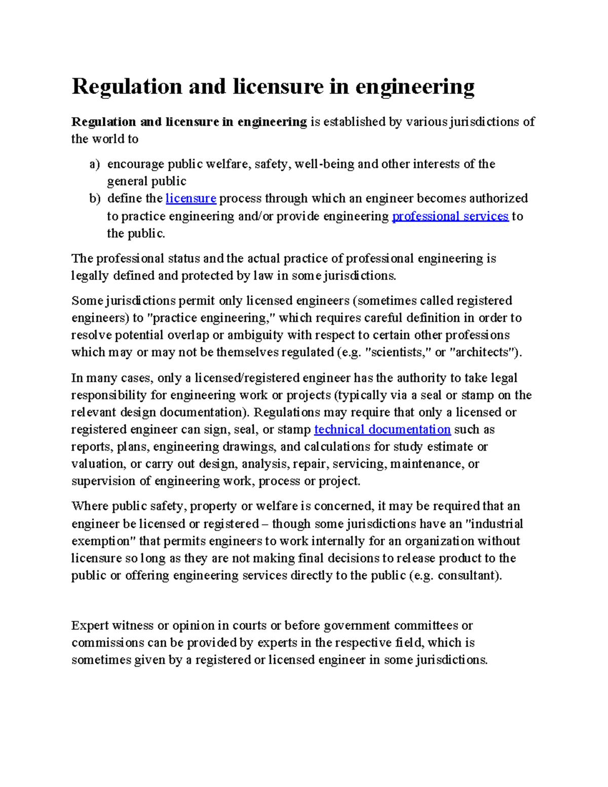 Licensure in Engineering: Regulations and Practices Worldwide - Studocu