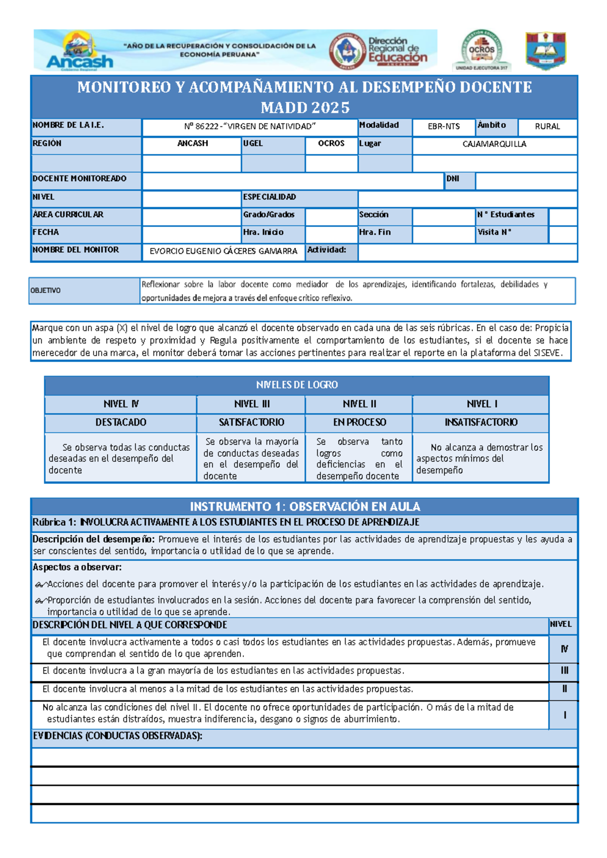 Monitoreo y Acompañamiento al Desempeño Docente MADD 2025 - Studocu