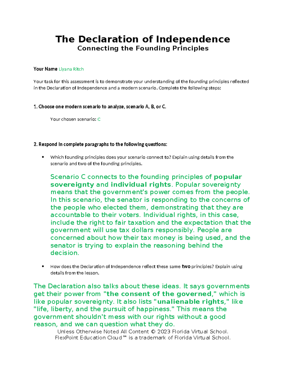 Assignment 01-02 The Declaration of Independence - The Declaration of ...
