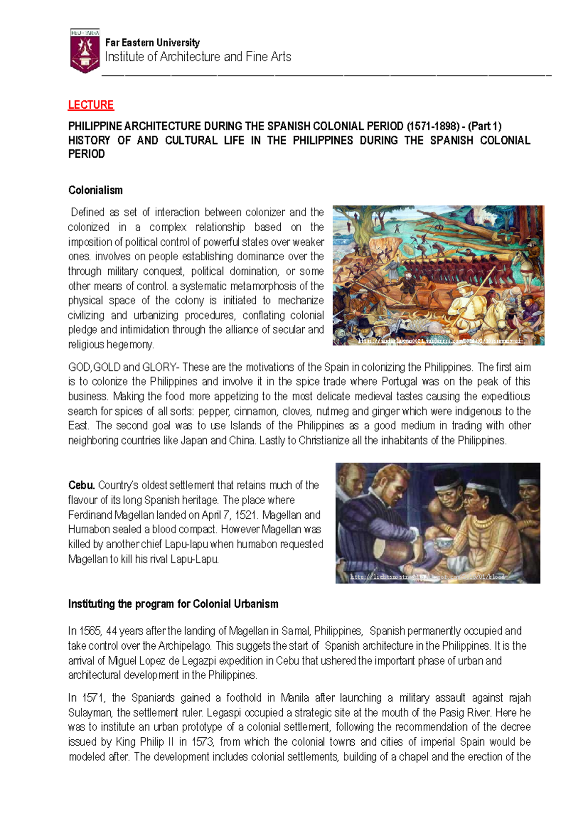 Philippine Architecture in the Spanish Colonial Period - ARC1447 ...