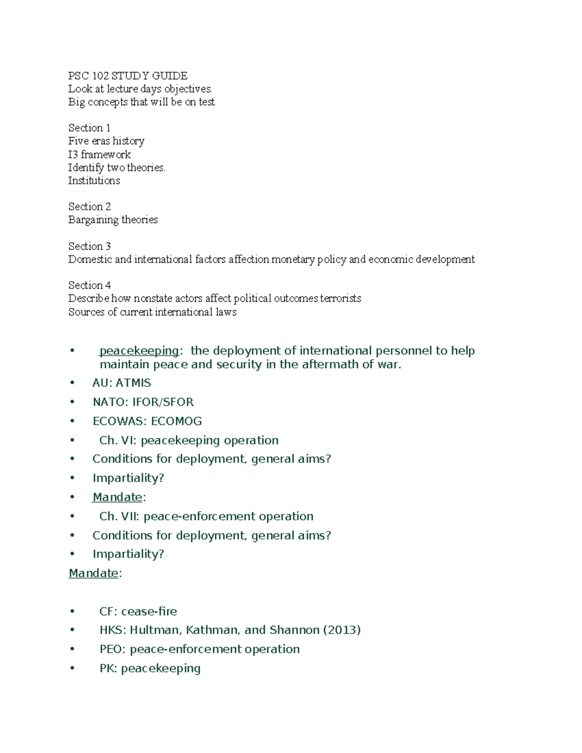 PSC 102 Study Guide: Key Concepts for Your Exam Preparation - Studocu