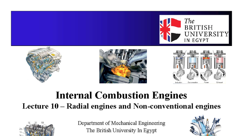 24MECH21I - Lecture 10: Radial & Non-Conventional Engines - Studocu