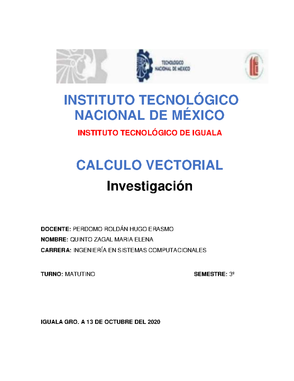 Componentes polres de un vector y tipos de vectores - INSTITUTO ...