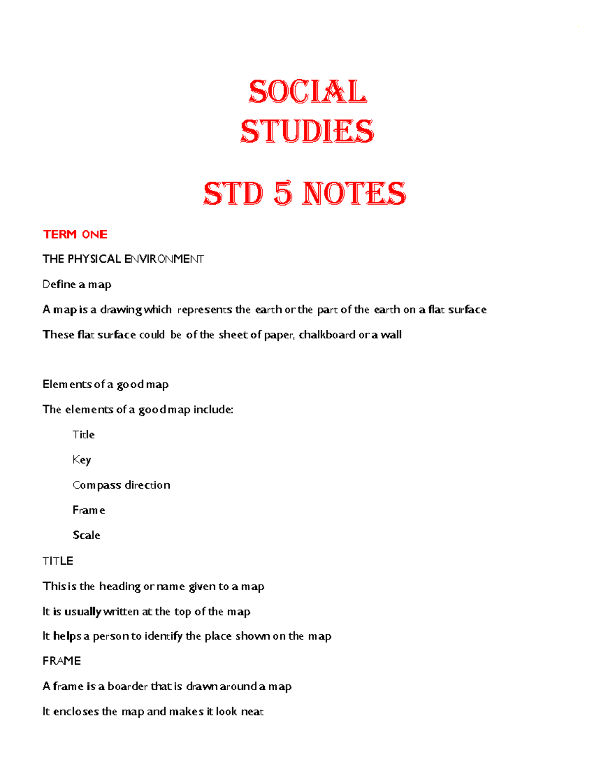 Social studies notes class 5 Complete Teacher - SOCIAL STUDIES STD 5 ...