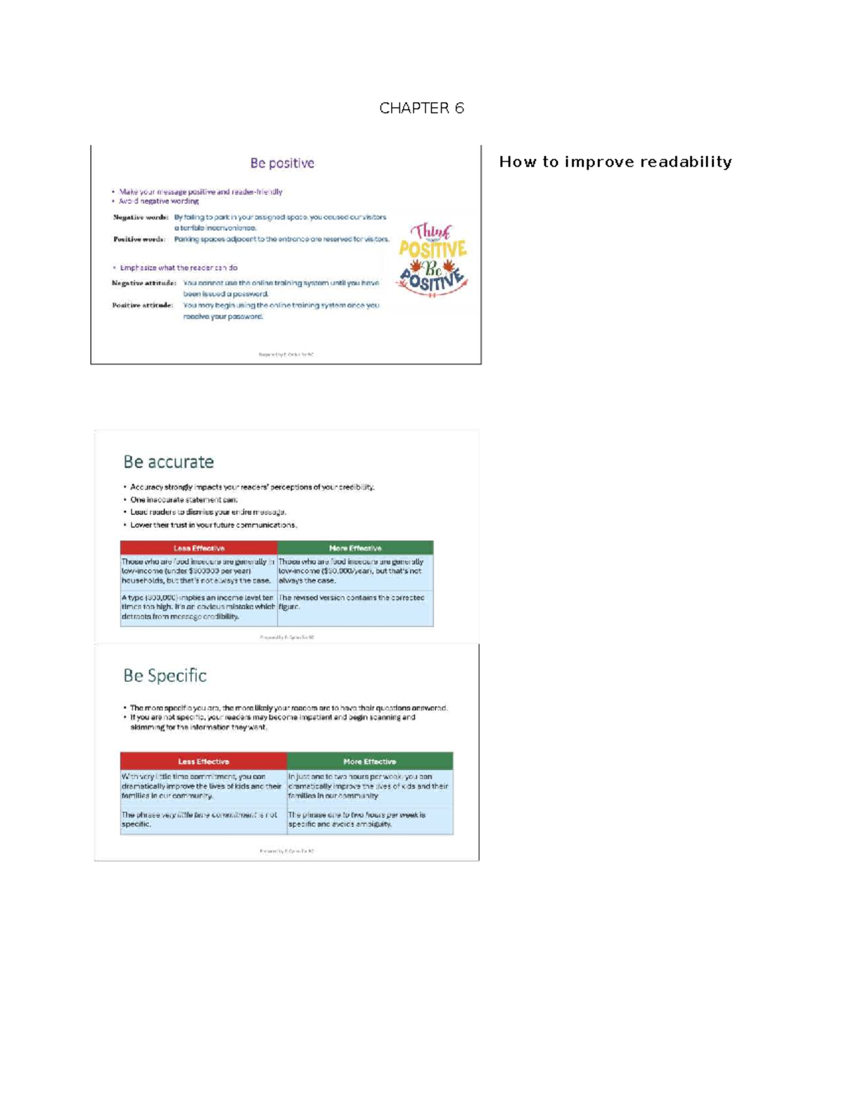 Chapter 6 Notes: Enhancing Readability in COMM 205 - Studocu
