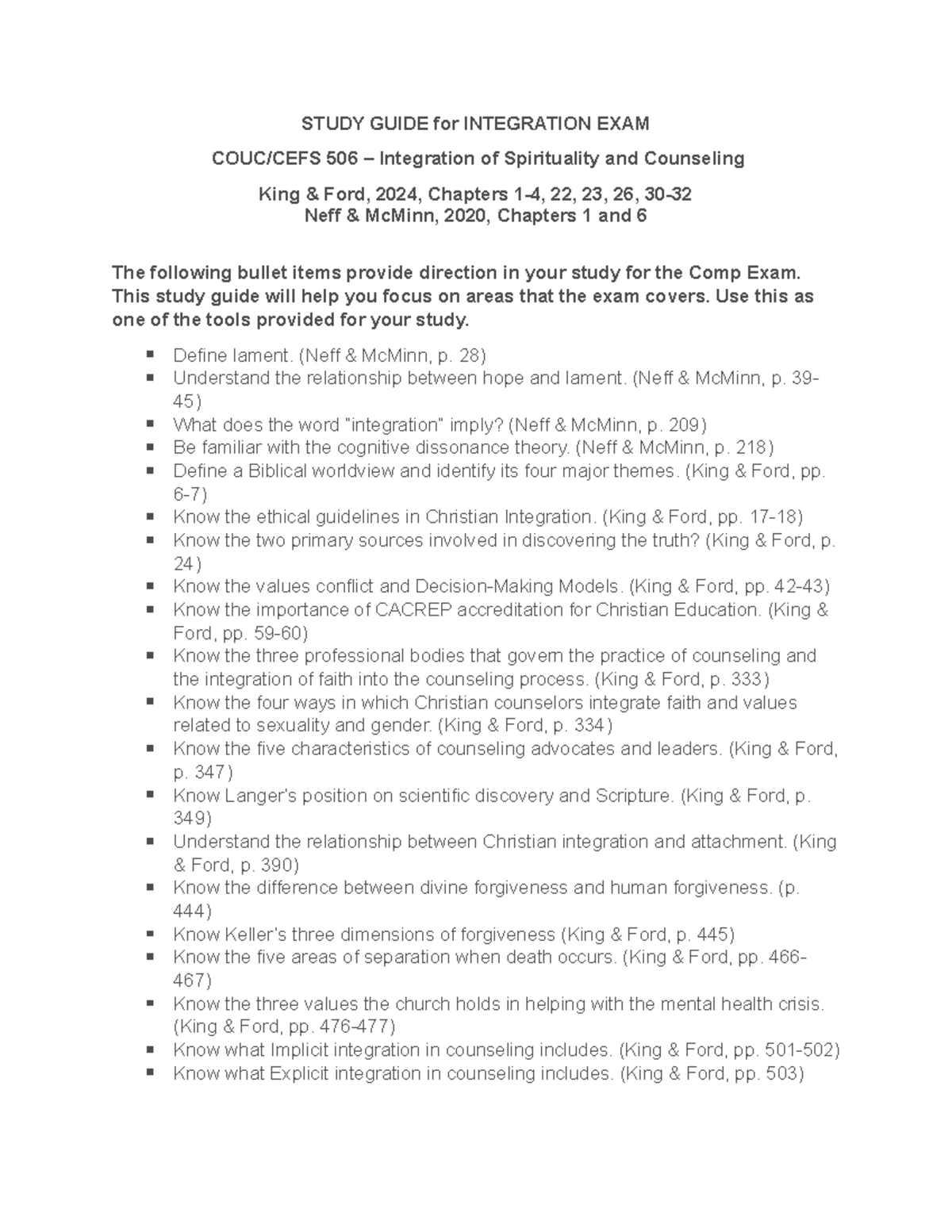 Integration Exam Study Guide (506): Key Concepts & Themes - Studocu