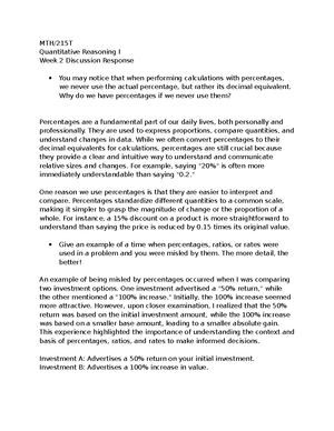 [Solved] MTH215T Quantitative Reasoning I Wk 5 Discussion The Importance - Quantitative ...