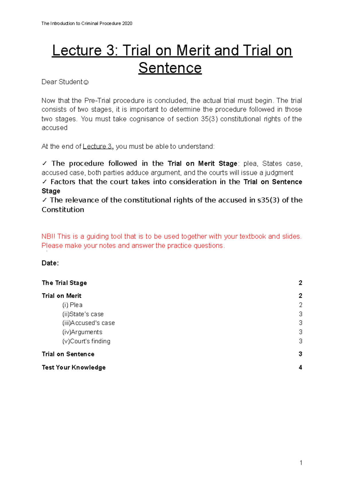 3. Trial on Merit,Trial on Sentence - The Introduction to Criminal ...