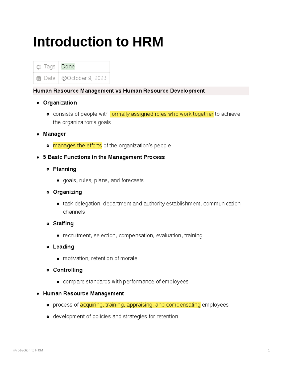 Introduction to HRM - Reviewer Notes for CHRA Course - Studocu