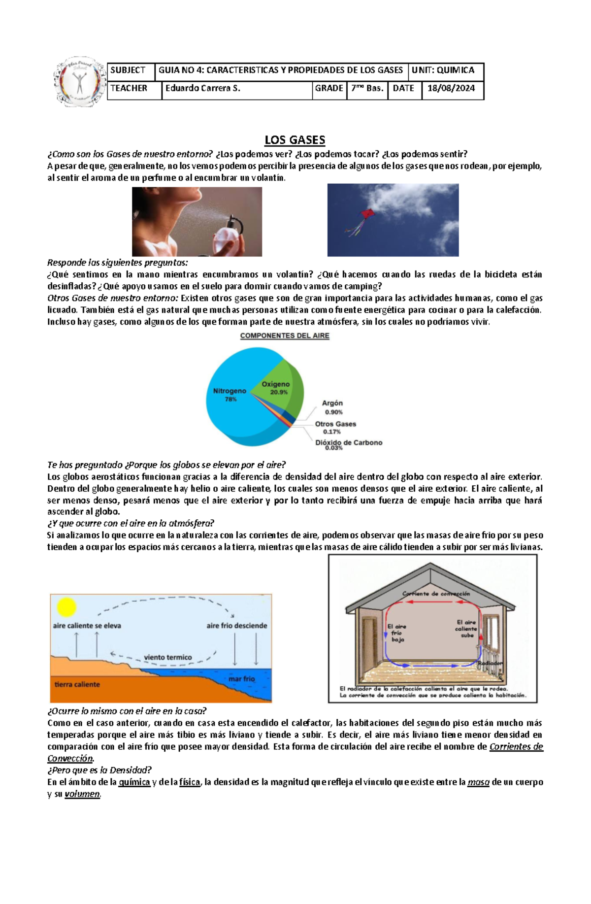 Guía Química Nro 4: Características y Propiedades de los Gases - Studocu