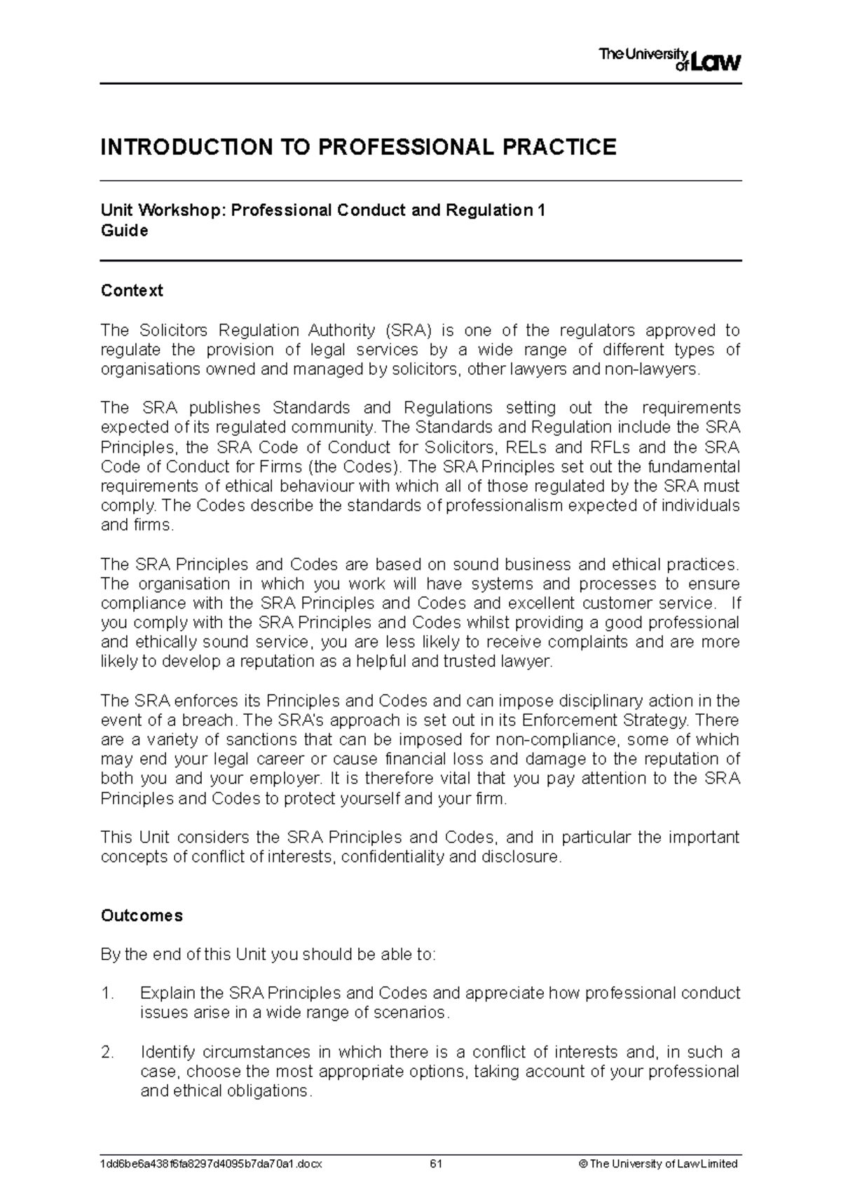 2122 ipp ws professional conduct 01 ce01 guide - INTRODUCTION TO ...
