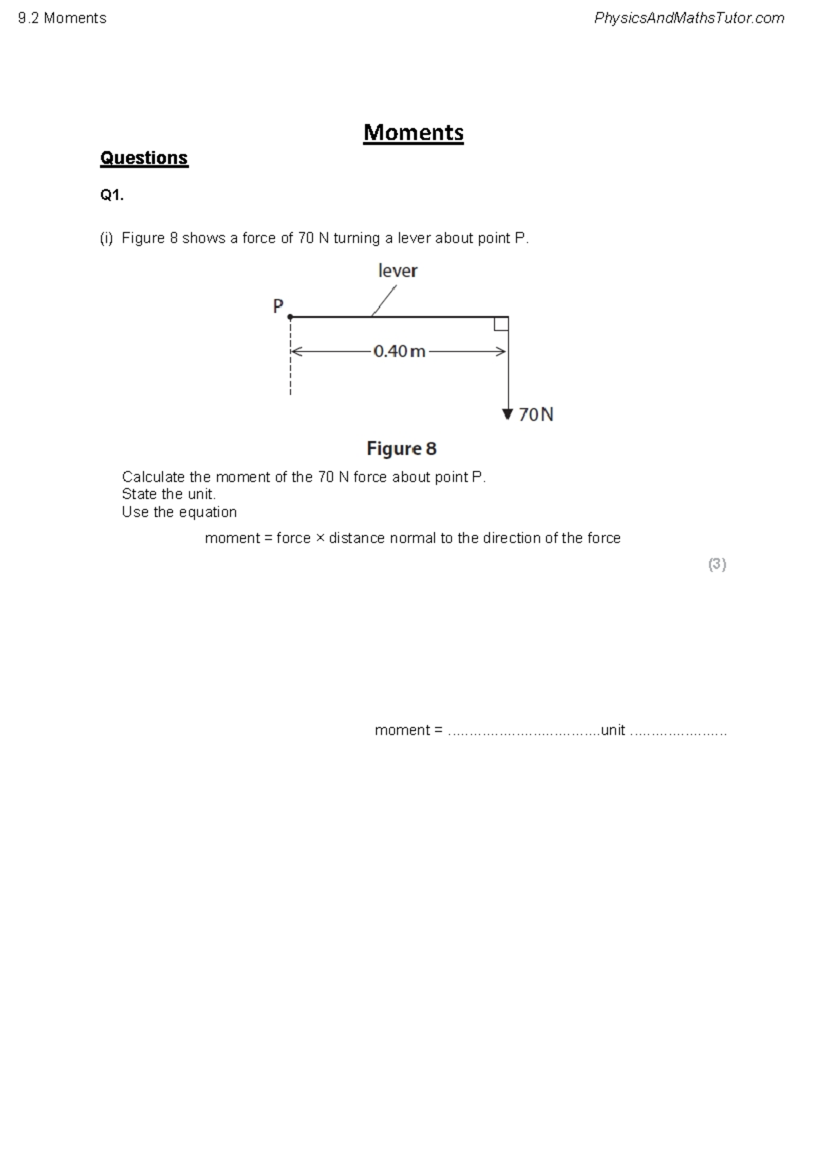 Physics 9.2: Study Guide on Moments and Forces Explained - Studocu