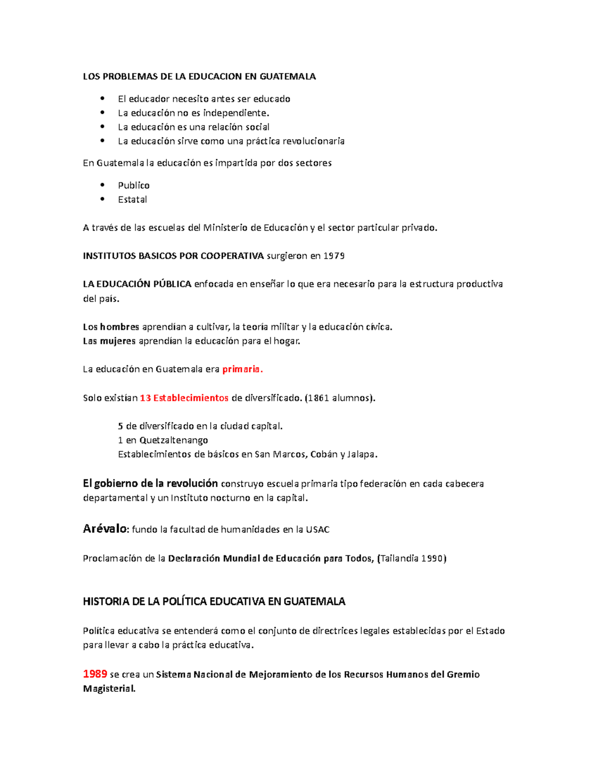 LA EDUCACIÓN EN GUATEMALA: PROBLEMAS Y POLÍTICAS EDUCATIVAS - Studocu