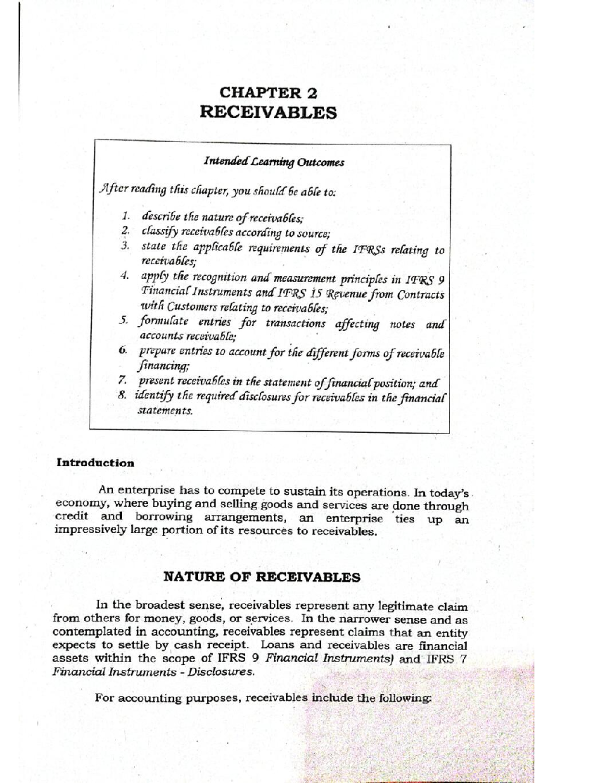 Chap 2 intacc - Chapter two of volume 1 - CHAPTER 2 RECEIVABLES Intended Learning Outcomes After ...