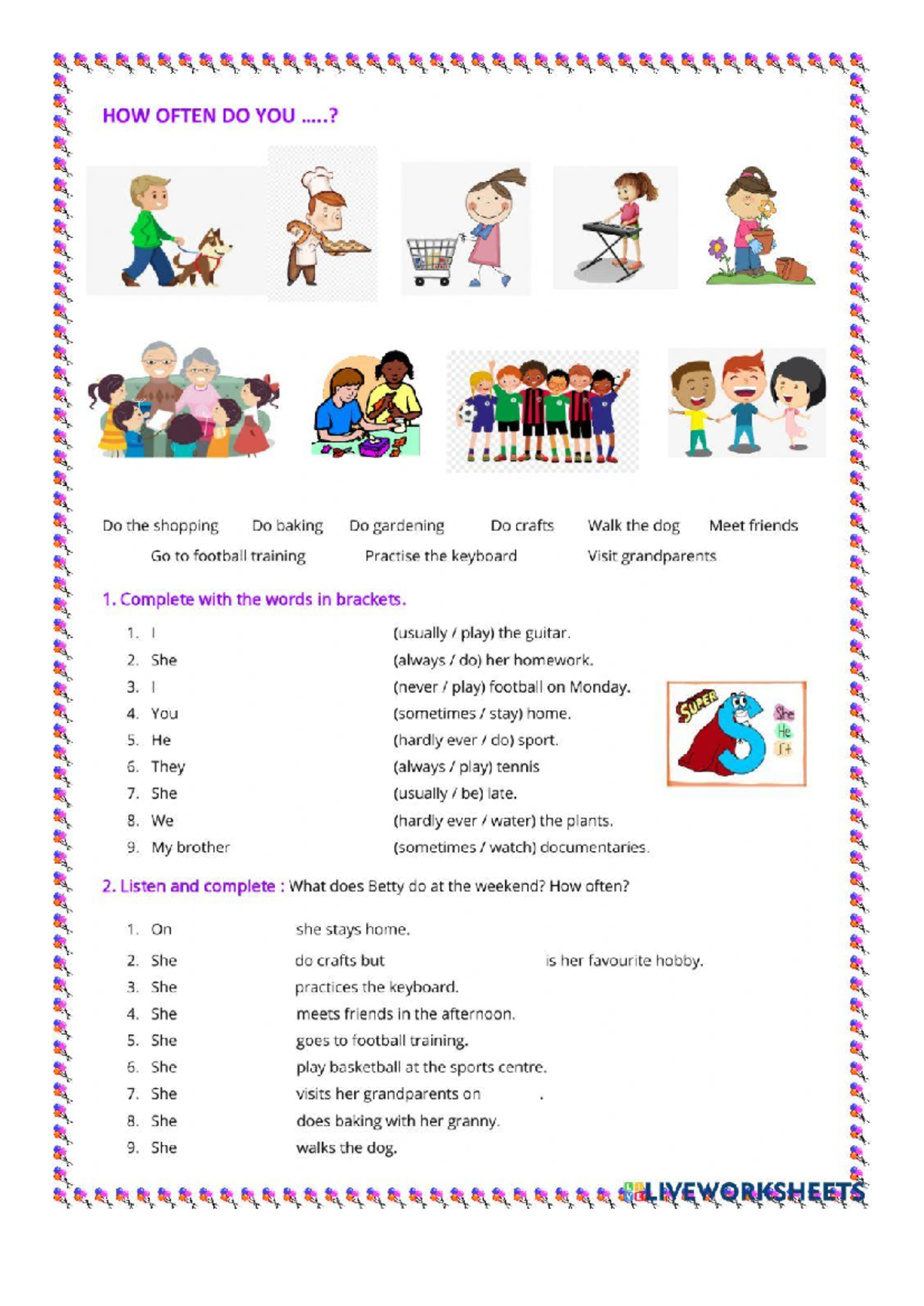 How often - 13 copies - Useful for English starters - English grade 5 ...