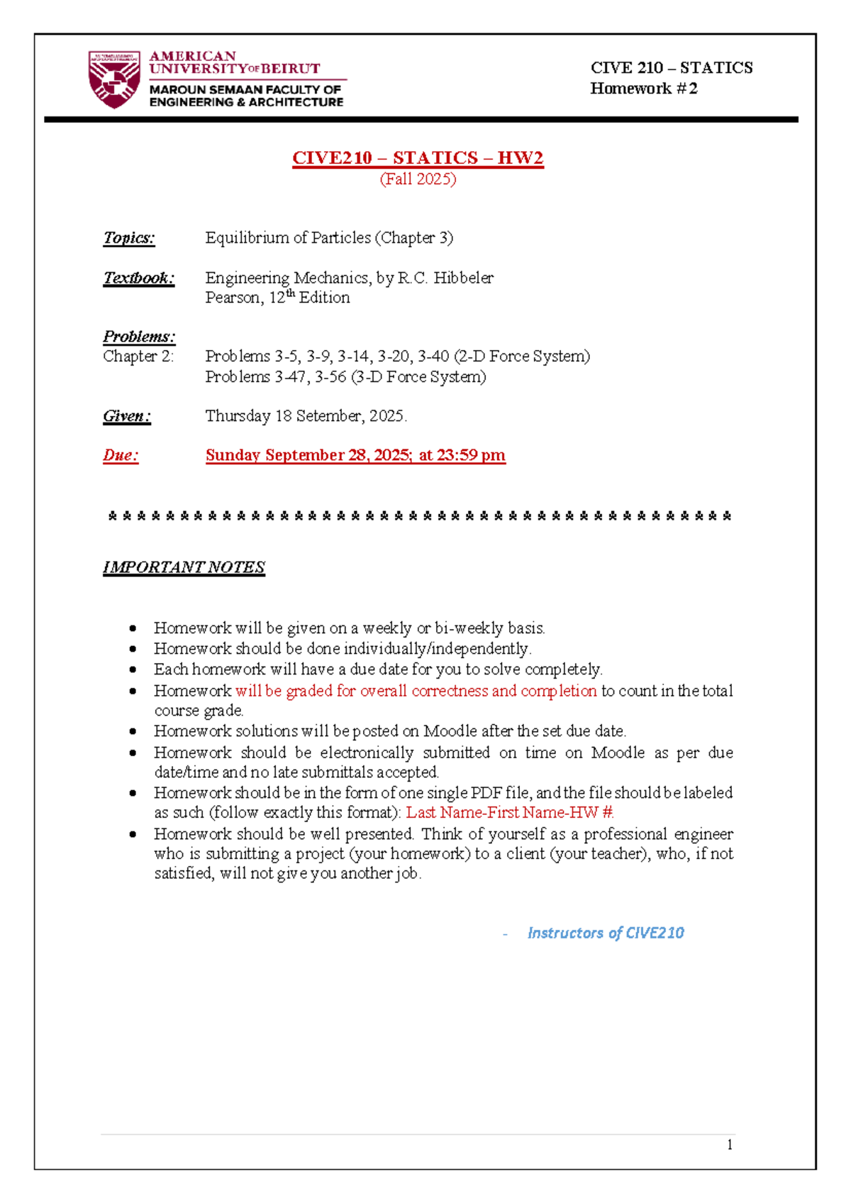 Cive 210 Statics Homework 2 Equilibrium Of Particles Ch 3 Studocu