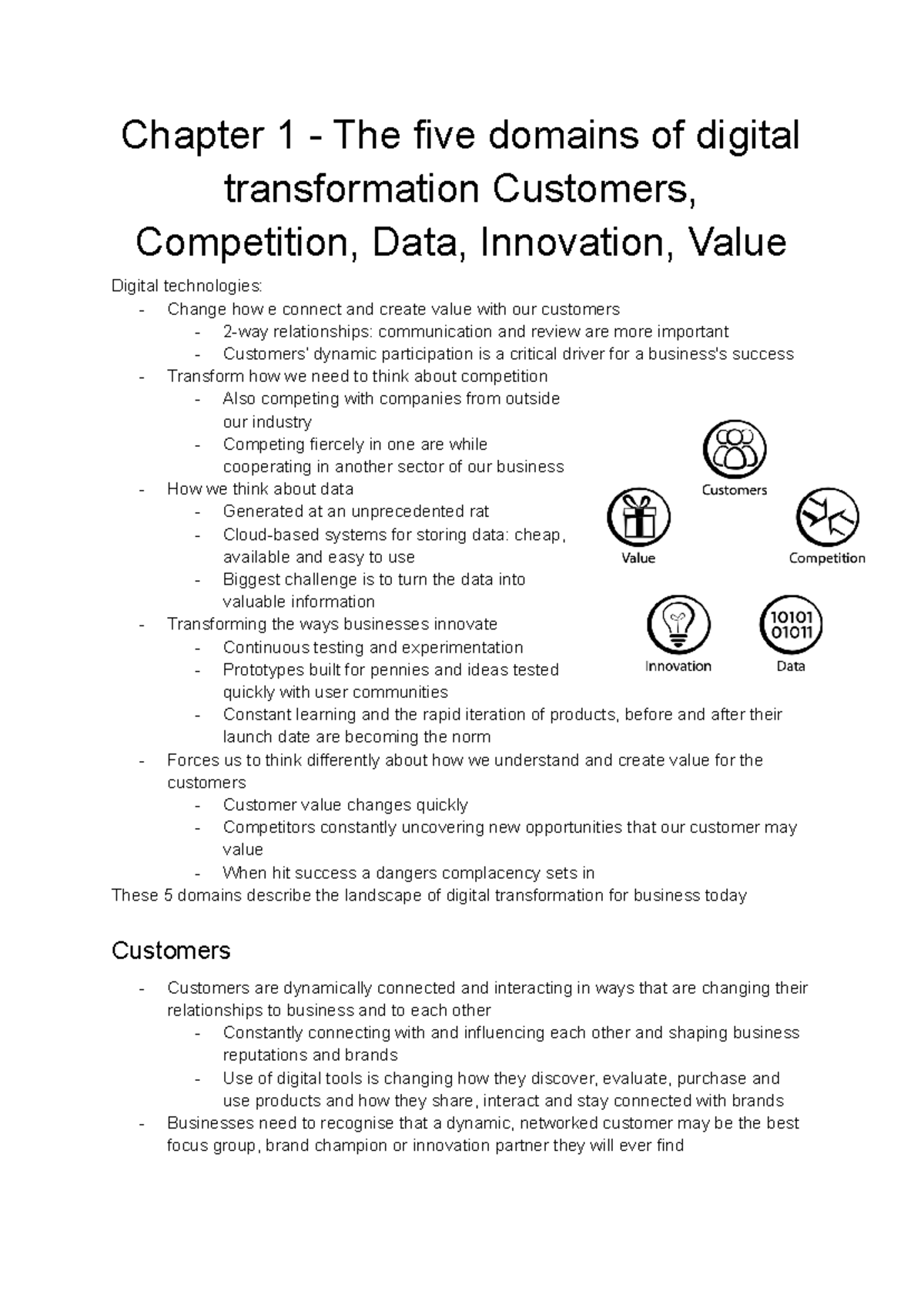 Chapter 1: Five Domains of Digital Transformation - Customers ...
