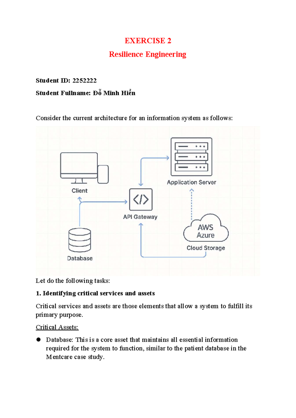 EXERCISE 2: Resilience Engineering Analysis and Architecture Review ...