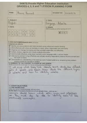 [Solved] Learner observation protocol week 4 to 5 - wil placement form ...