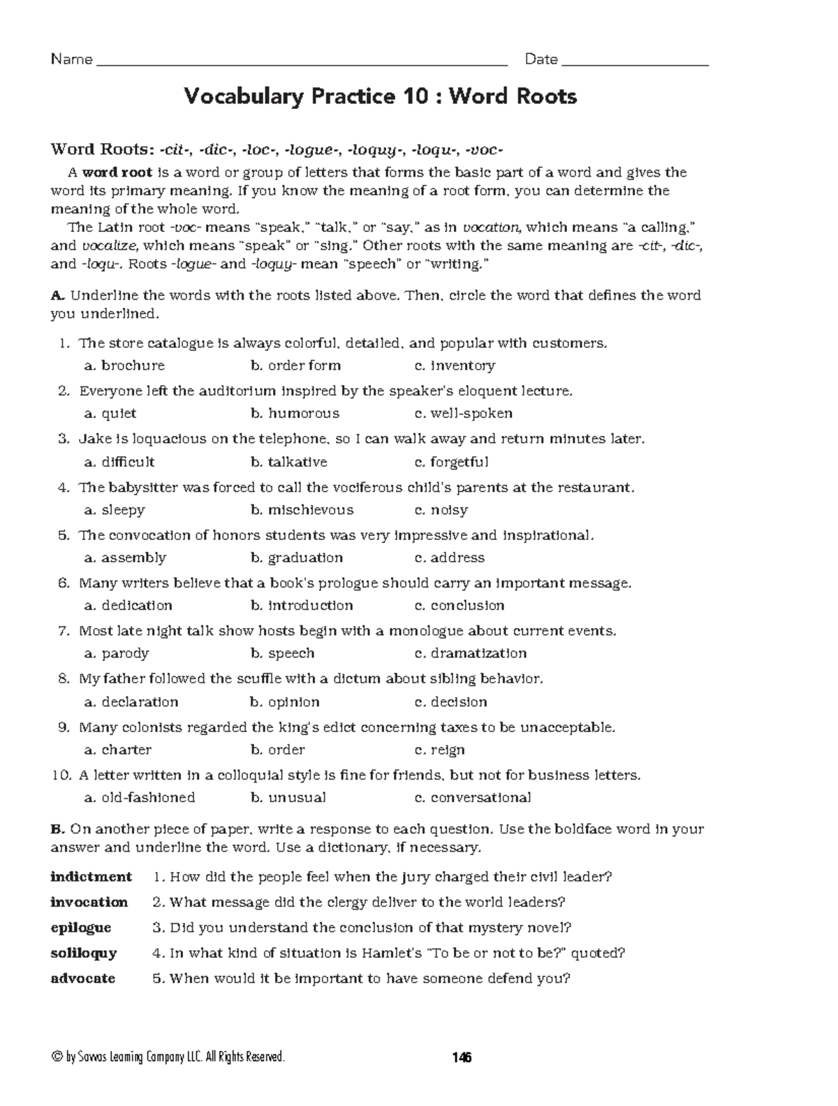 Q3 Vocabulary Practice: Word Roots, Connotations & Denotations - Studocu