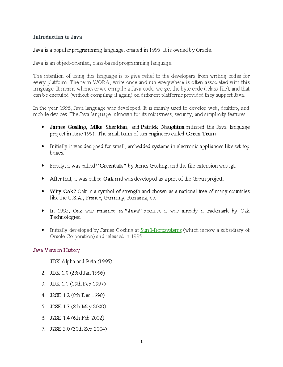 Java Unit 1 Explained Basic To Oops Concept With Codes Introduction To Java Java Is A