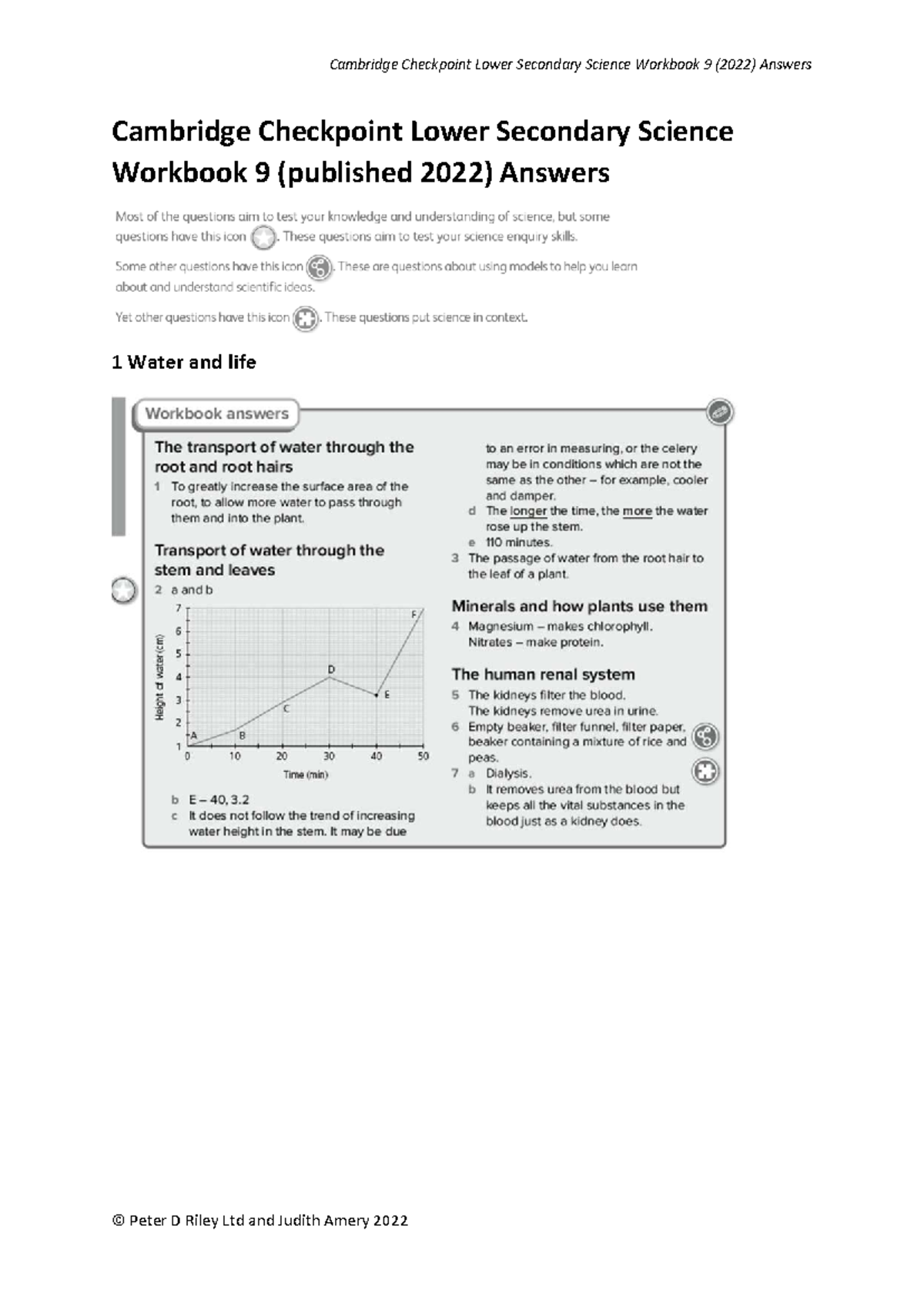Cambridge Checkpoint Lower Secondary Science Workbook 9 Answers - Studocu