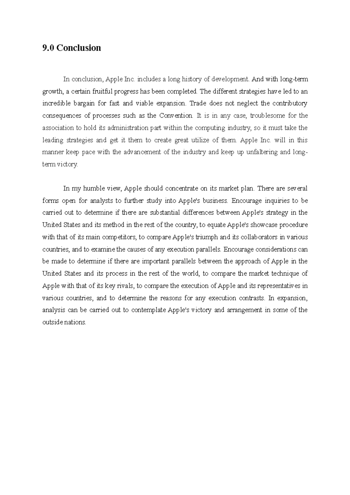 Conclusion Apple Inc - thank you - 9 Conclusion In conclusion, Apple ...