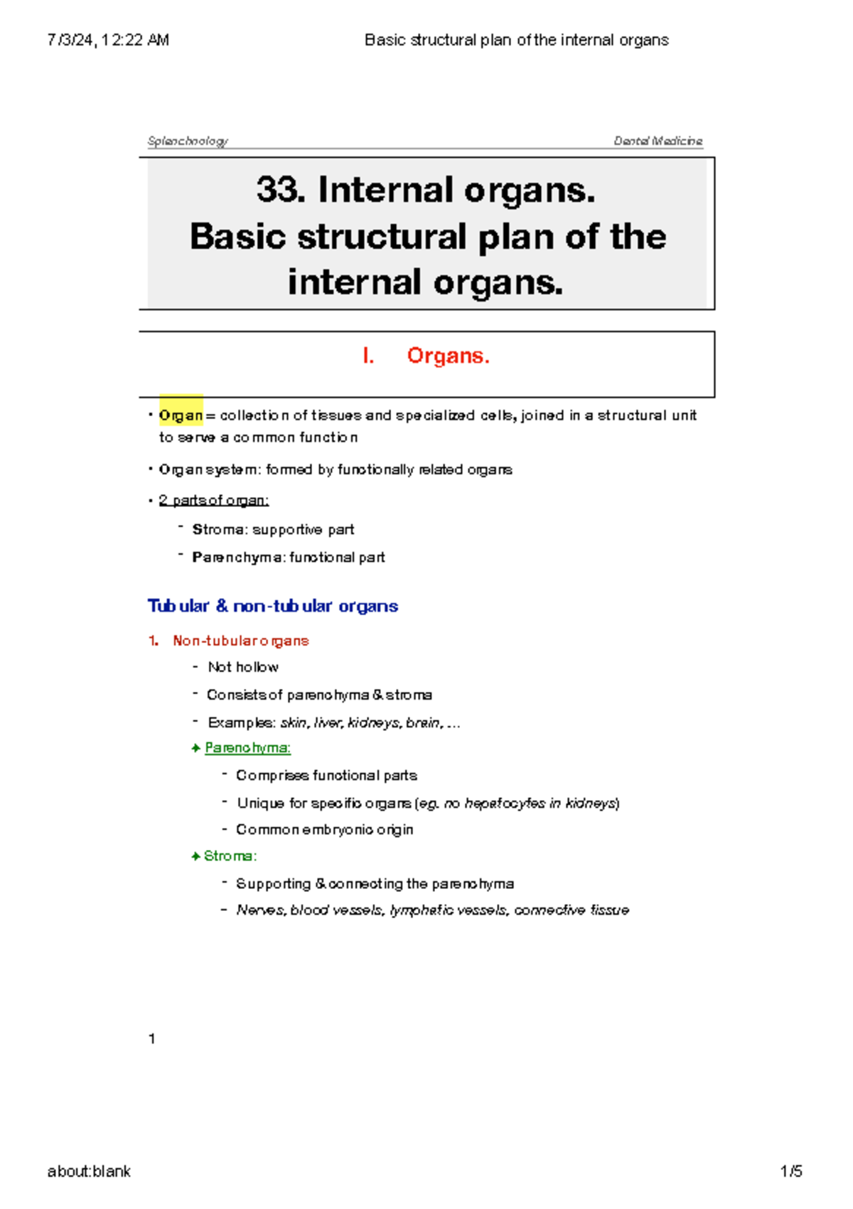 Title: Basic Structural Plan of Internal Organs in Splanchnology ...