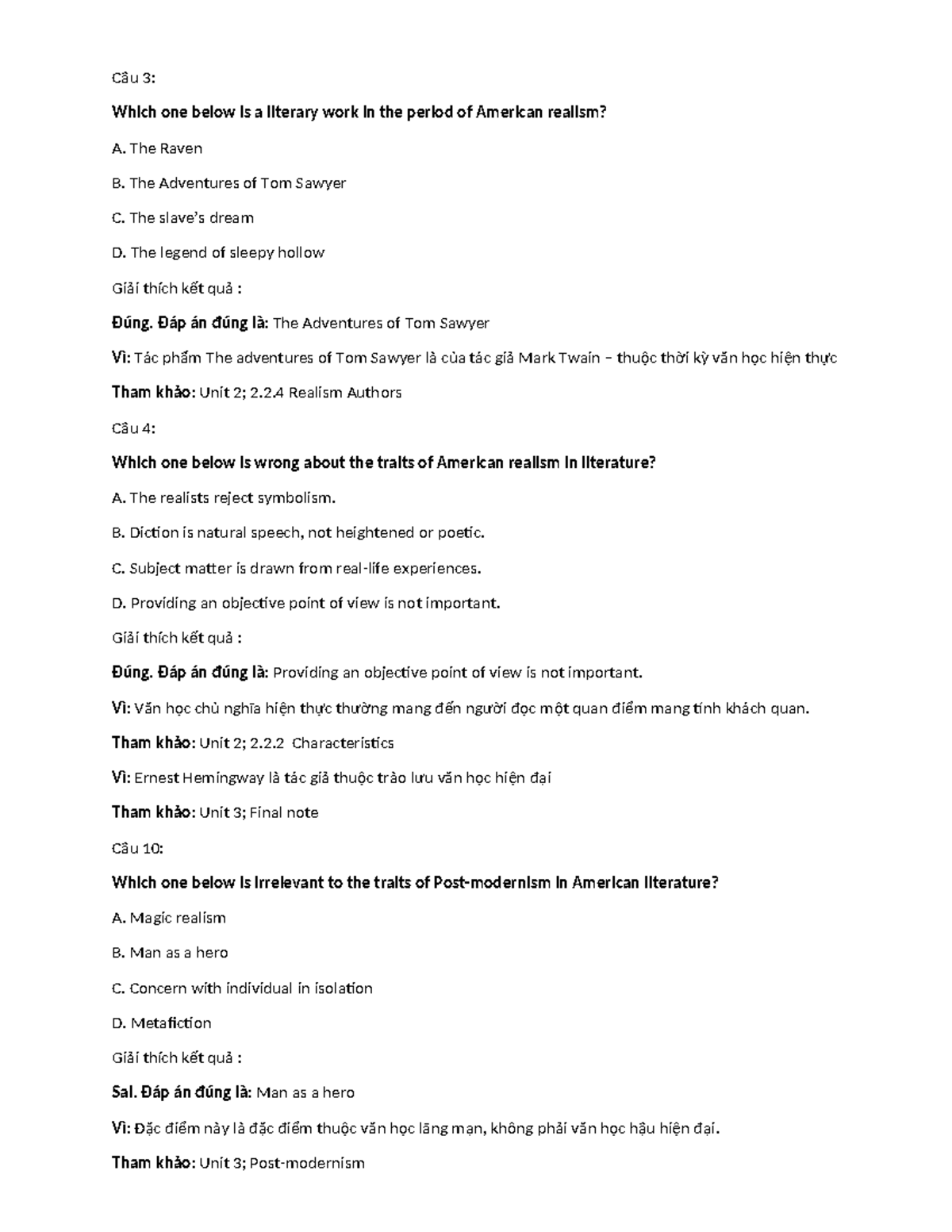 American Literature: Key Concepts in Realism and Romanticism (Unit 2 ...