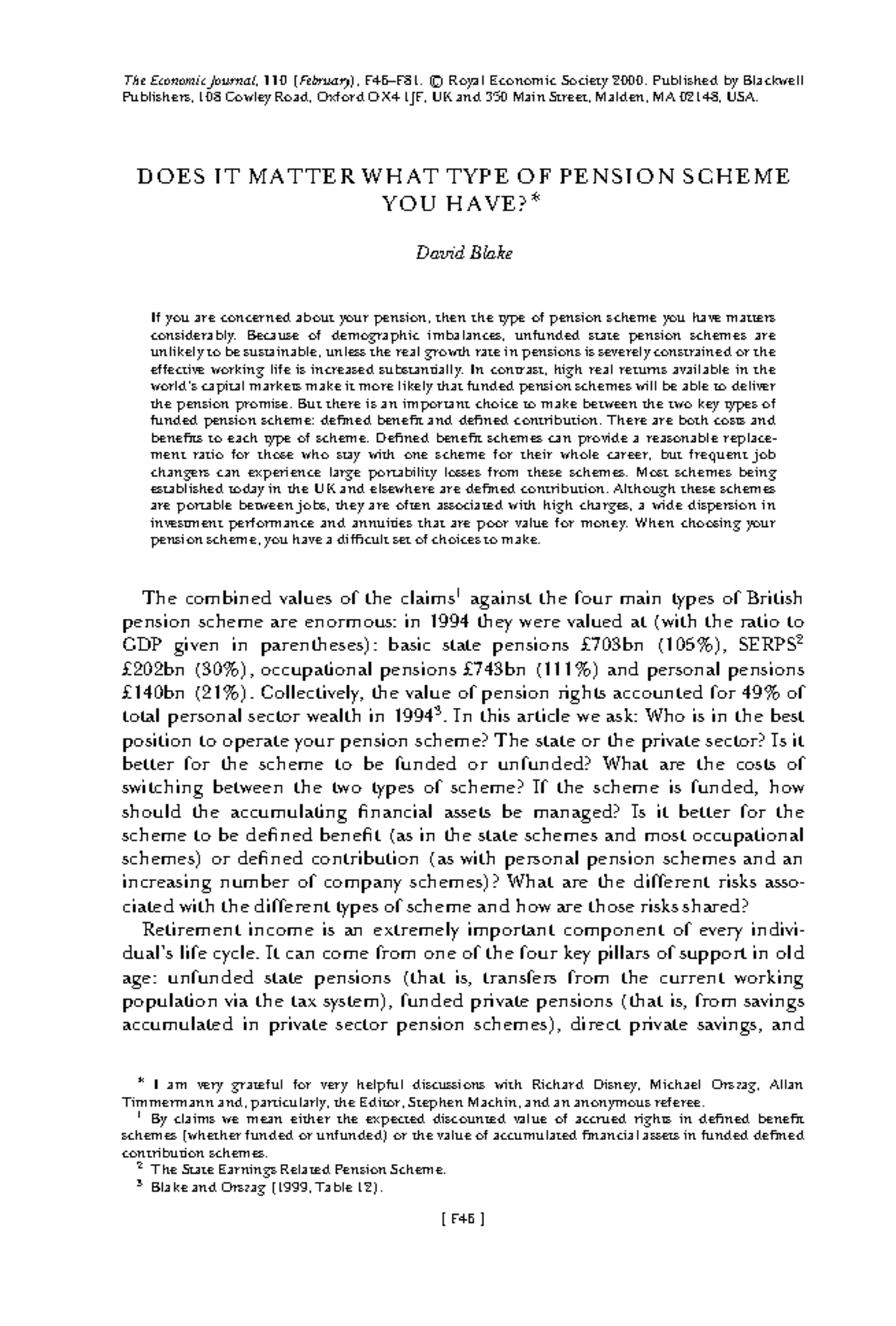 [ER] Blake (2000) Analysis of Pension Scheme Types and Their Impacts ...