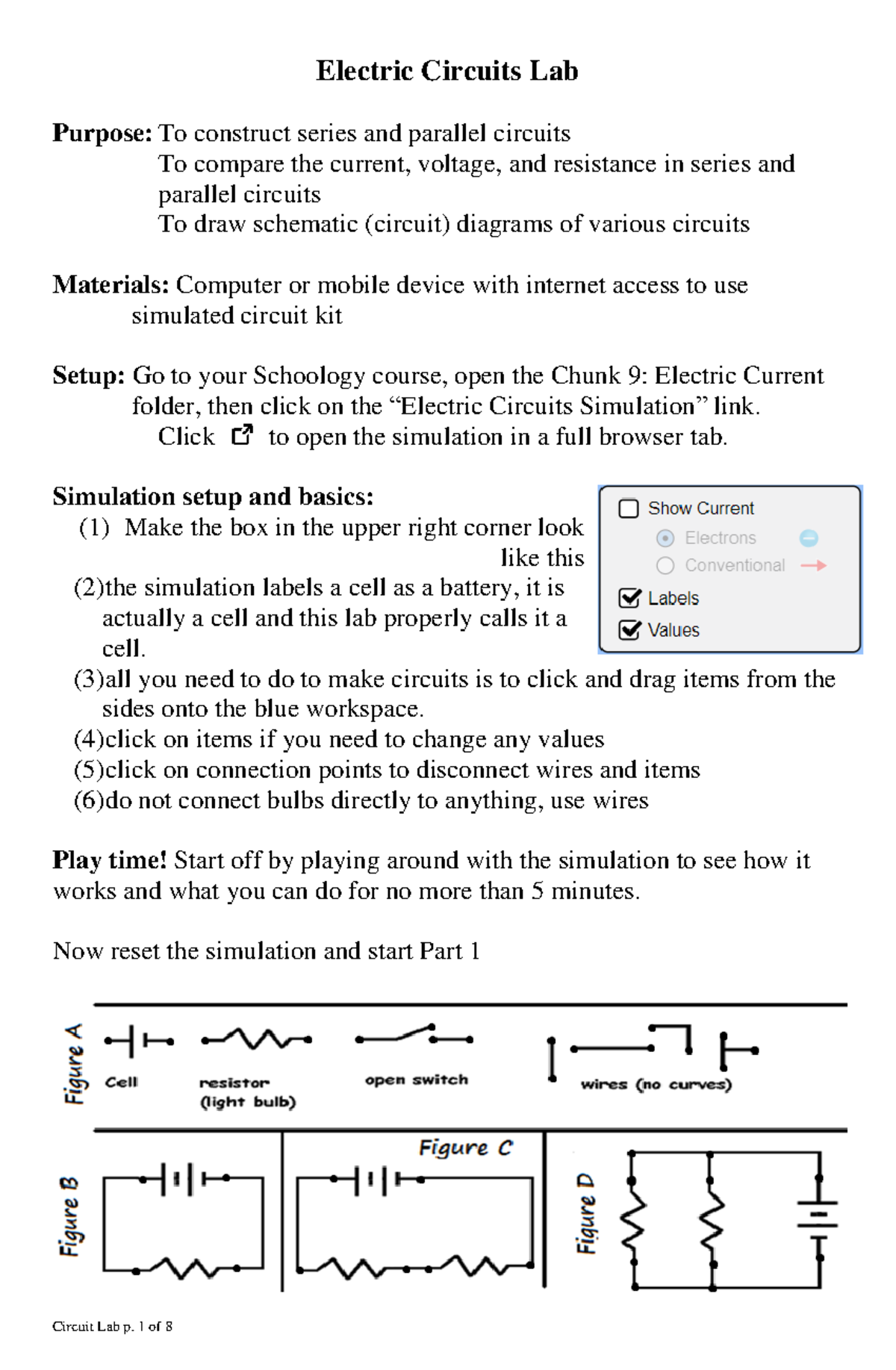 Circuitlab Lab Electric Circuits Lab Purpose To Construct Series And Parallel Circuits To