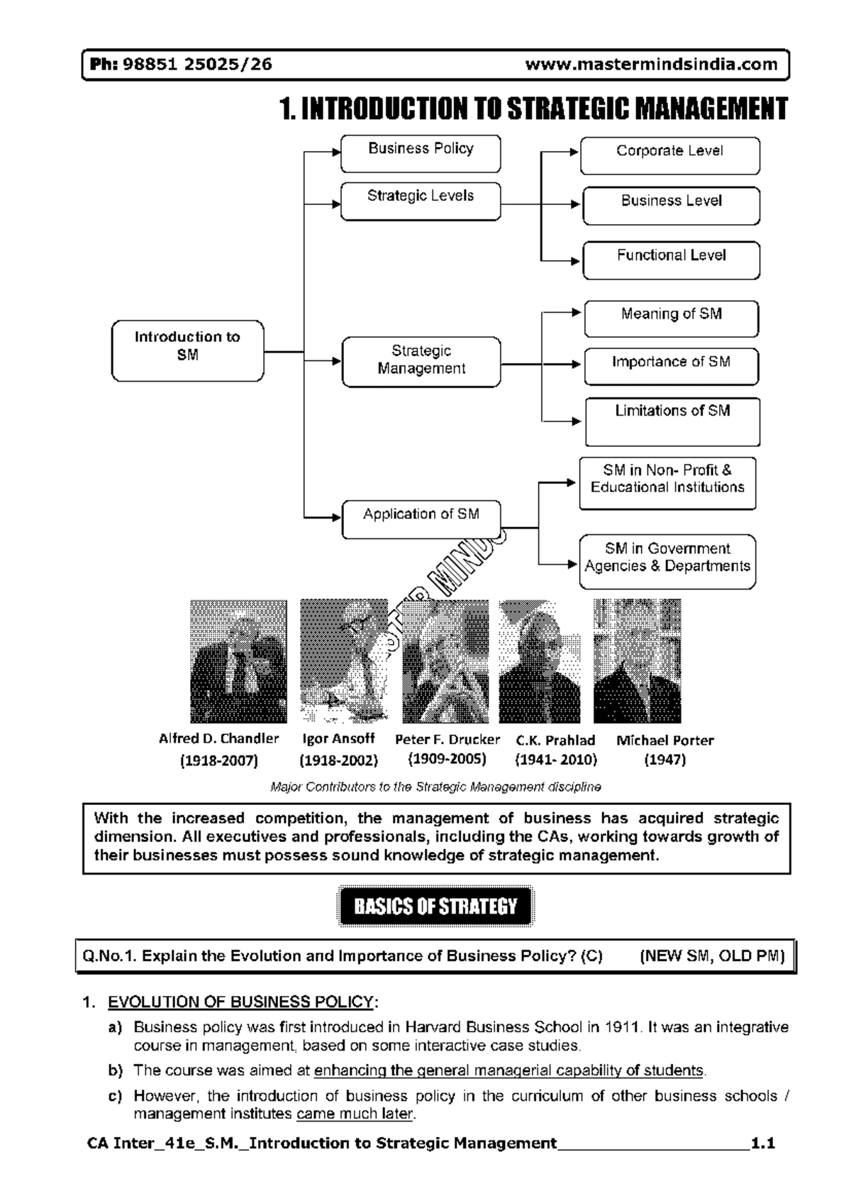 SM Question BANK - STRATEGIC MANAGEMENT – IMPORTANT QUESTIONS - CA ...