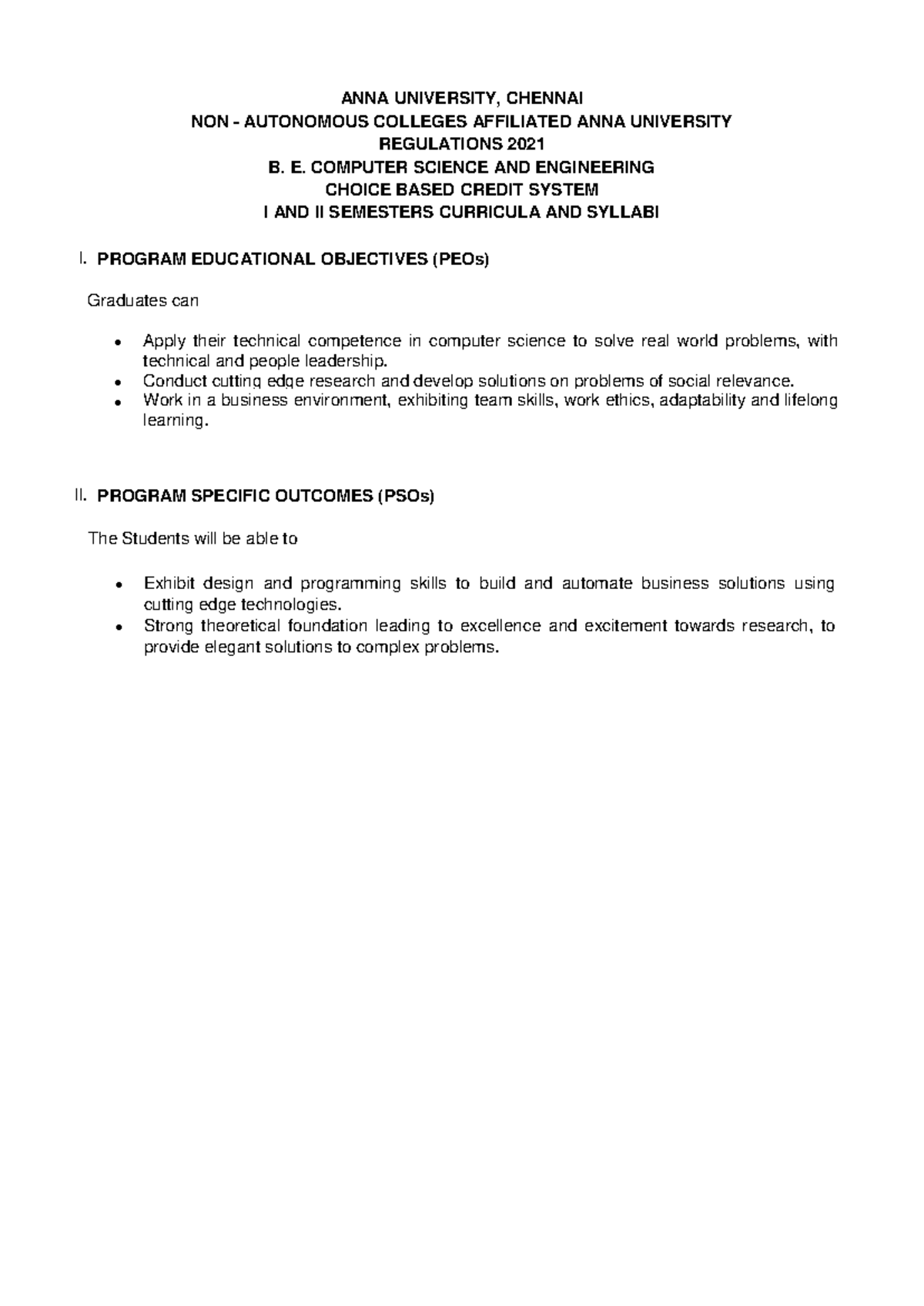2021 CSE-1,2 SEM Syllabus: Curricula & Course Details - Studocu