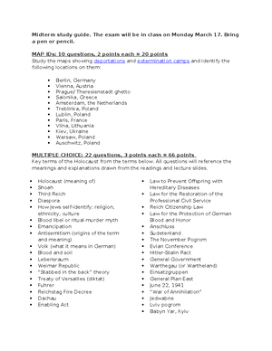 Holocaust Study Guide: Key Terms, Events & Exam Preparation ...