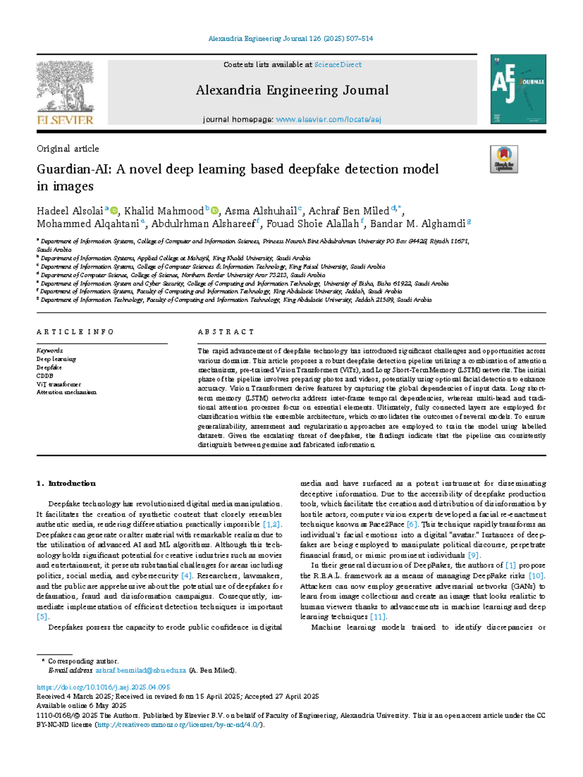 A Novel Deepfake Detection Model Using Deep Learning Techniques in CDDB ...