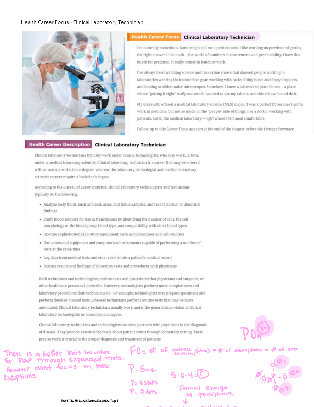 Unit 4: The Mole and Chemical Reactions - Key Concepts & Practice - Studocu