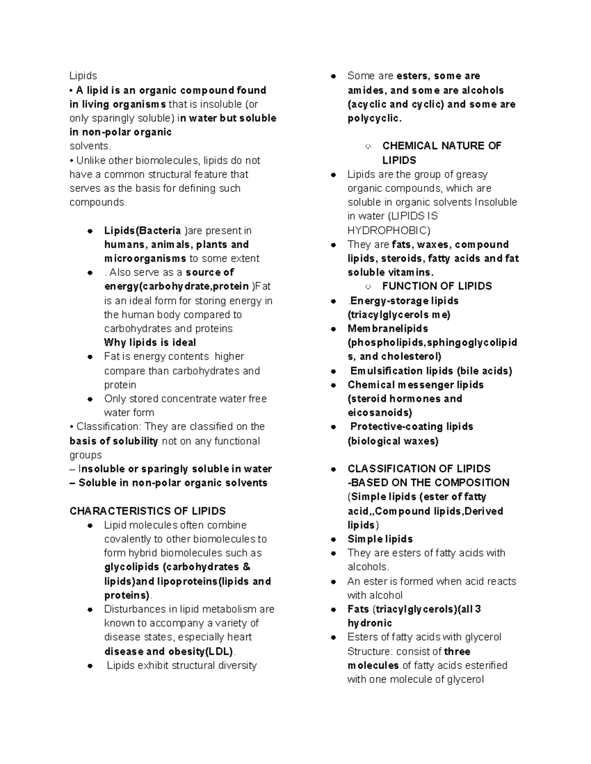 Lipids - Shshs - Lipids A lipid is an organic compound found in living ...