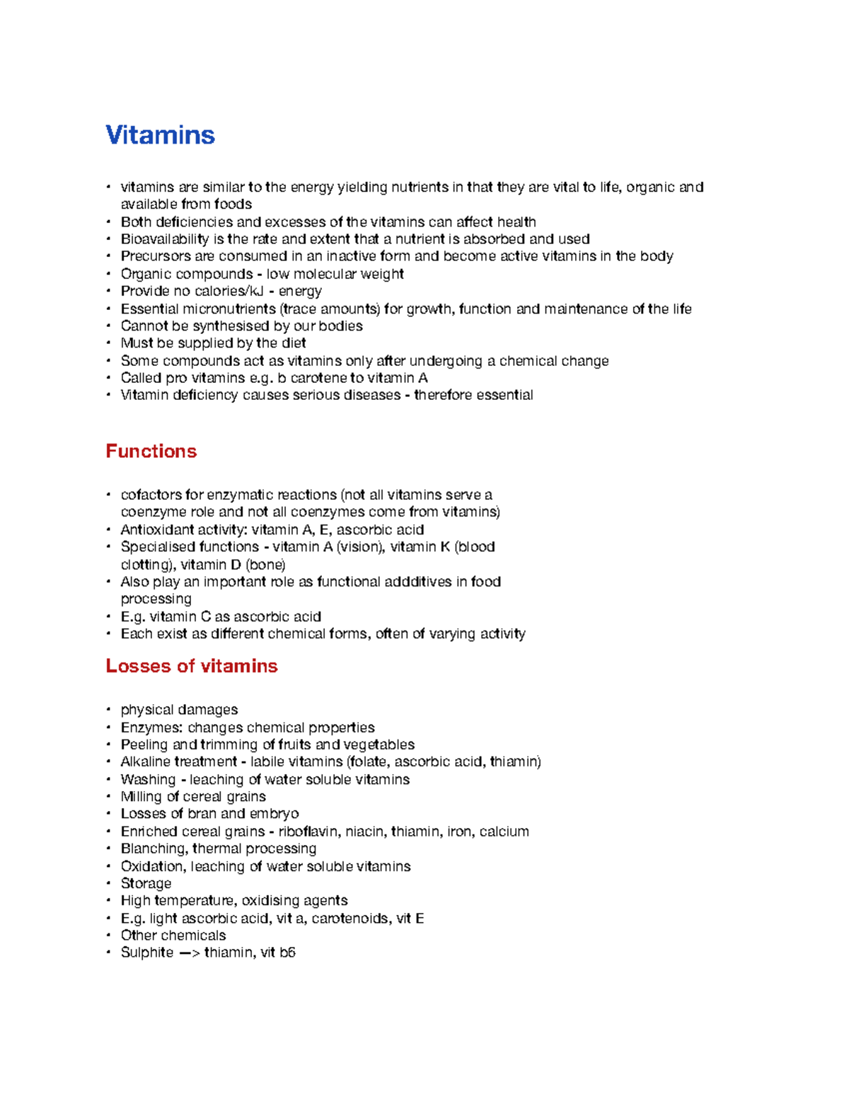 Vitamins and Minerals: Comprehensive Lecture Notes on Nutritional ...