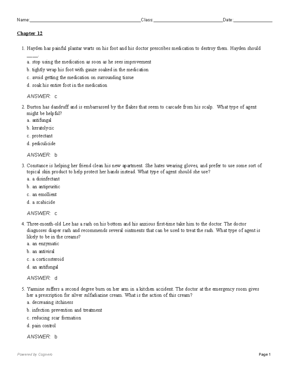 Chapter 12 - Test - Name: Class: Date: Chapter 12 Powered by Cognero ...