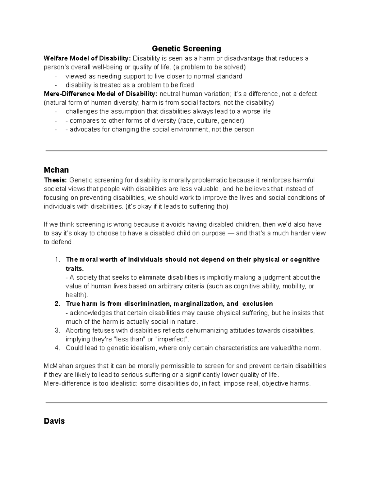 Genetic Screening Welfare Model of Disability: Ethical Implications and ...