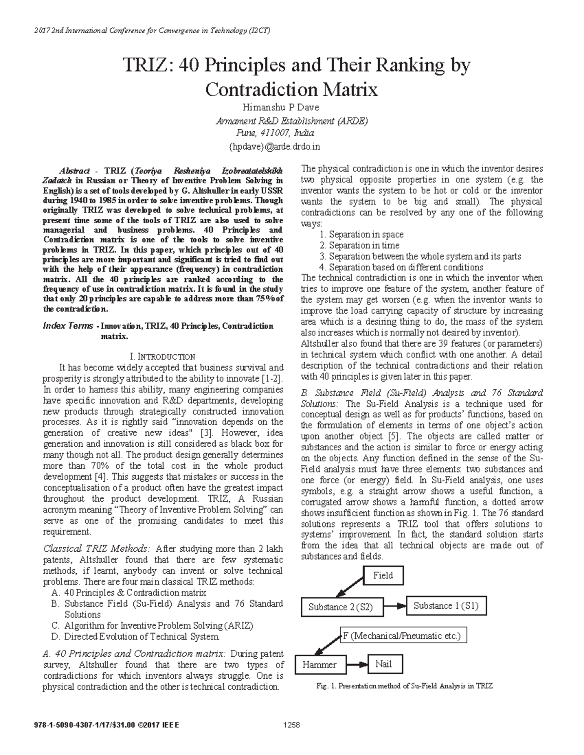 TRIZ: Ranking of 40 Principles via Contradiction Matrix Analysis - Studocu