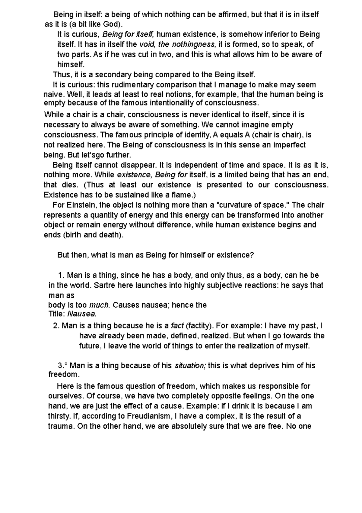 Philosophy Notes: Understanding Being in Itself vs. Being for Itself ...