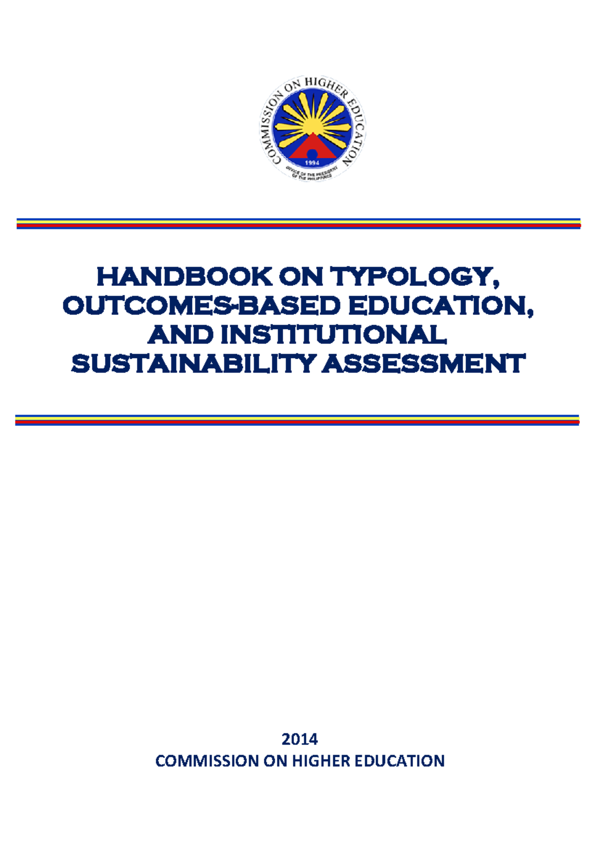 CHED Handbook on Typology, OBE, & ISA: A Guide for Higher Education ...