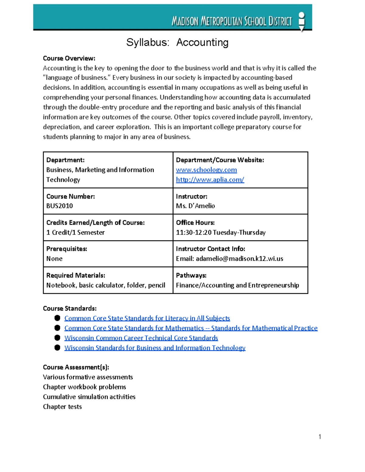 BUS2010 Syllabus: Comprehensive Overview of Accounting Principles - Studocu