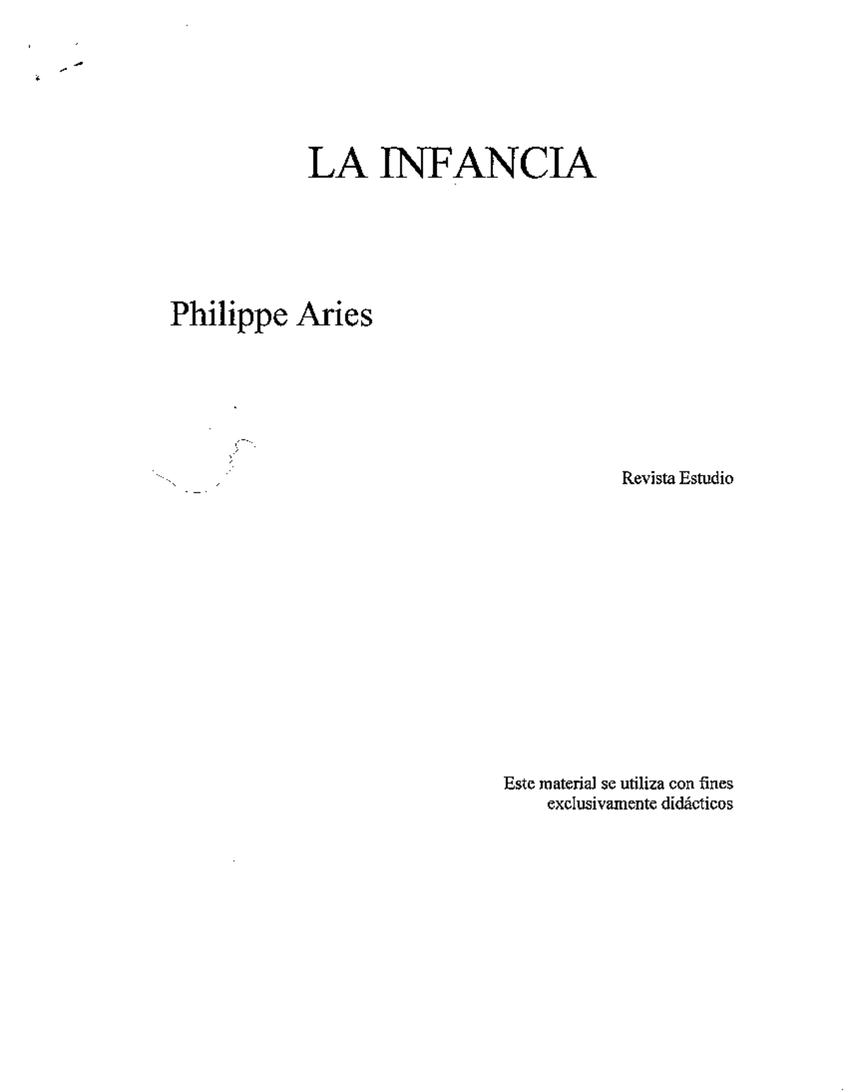 La infancia-Lectura - La infancia-Lectura - LA INFANCIA Philippe Aries ...