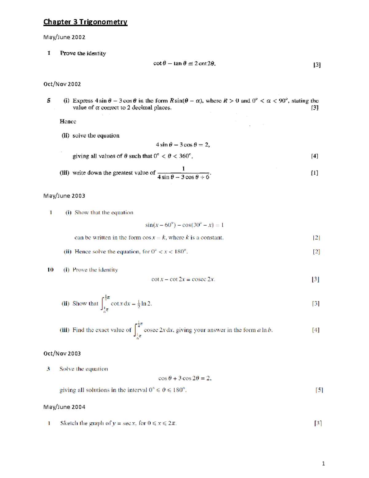 P3 Chapter 3 Trigonometry - mathematics - - Studocu