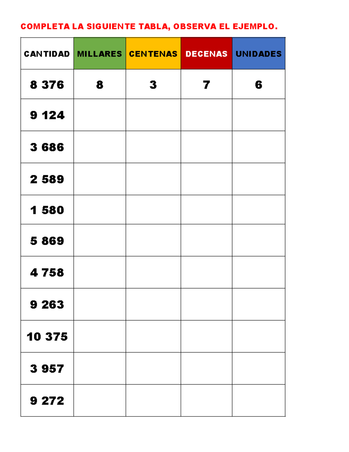 Millares, Centenas, Decenas Y Unidades - Didáctica general - COMPLETA ...