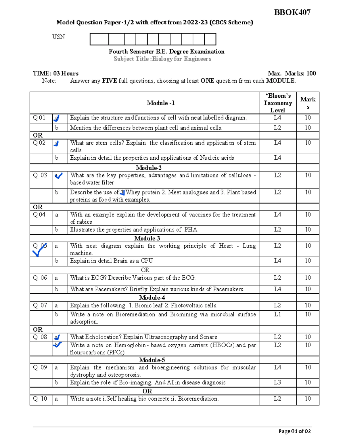 BBOC407 Module 3 notes - Biology for Engineers - Studocu